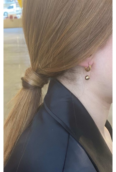 Serap Eser Exclusive Çelik Gold Küpe Serap Eser Exclusive Çelik Gold Küpe