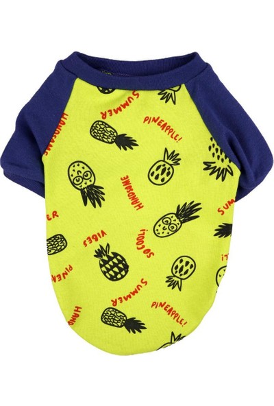 Pati Evi Ananas Kedi & Köpek T-Shirt Medium