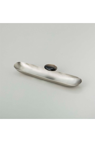 Chakra Agate Dekoratif Tabak 22 cm Gold