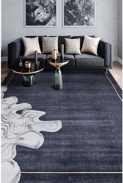 Decomia Home Dijital Baskılı Kaymaz, Yıkanabilir Yamalı Çerçeveli Lacivert Salon Mutfak Halı-Yolluk-D4017 Decomia Home Dijital Baskılı Kaymaz, Yıkanabilir Yamalı Çerçeveli Lacivert Salon Mutfak Halı-Yolluk-D4017
