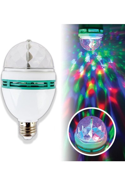 Renkli LED Döner Başlıklı Disko Topu Ampul Gece Lambası Disco Lamp Renkli LED Döner Başlıklı Disko Topu Ampul Gece Lambası Disco Lamp