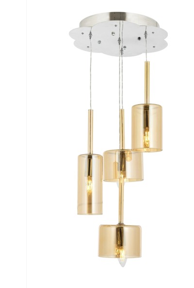 Romtek Export Krom Kaplama Modern Avize E14 Metal Cam 35CM Romtek Export Krom Kaplama Modern Avize E14 Metal Cam 35CM