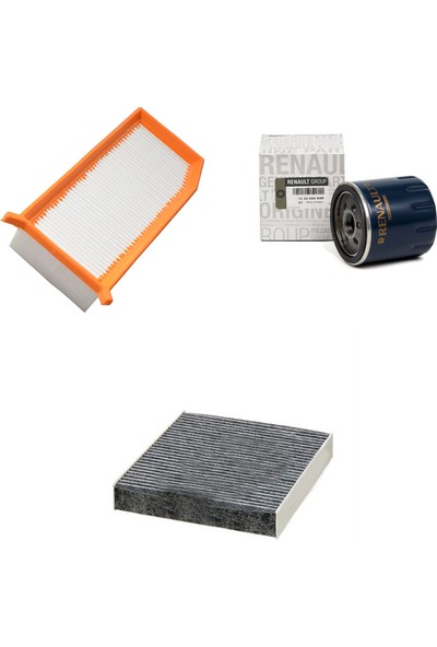 Oto Deposu Dacıa Logan 2 1.5 Dci Filtre Bakım Seti 75-84-90 Bg Model 2013-2018 [karbon 3LÜ-OTODEPOSUSET3696F]
