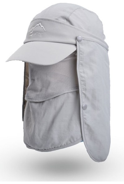 Yuekeda Çok Fonksiyonlu Güneş Şapkası Açık Gri (Yurt Dışından)