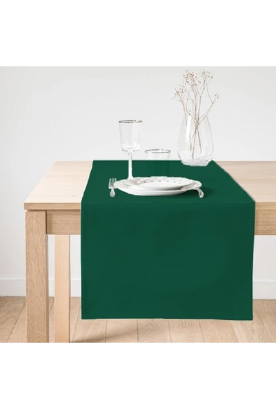 Nia Deco Yeşil Runner 40 x 170 cm Su Itici Nano Keten Nia Deco Yeşil Runner 40 x 170 cm Su Itici Nano Keten