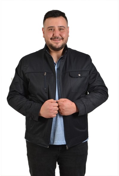 Czk Büyük Beden Ribana Yakalı Astarlı Cepli Mevsimlik Mont Czk Büyük Beden Ribana Yakalı Astarlı Cepli Mevsimlik Mont