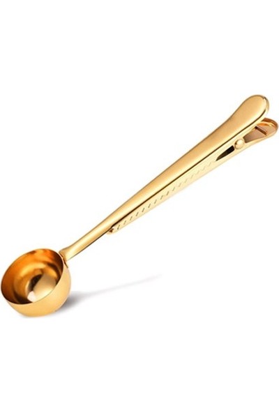 Paslanmaz Çelik Çok Fonksiyonlu Mandallı Kahve Ölçü Kaşığı Gold Paslanmaz Çelik Çok Fonksiyonlu Mandallı Kahve Ölçü Kaşığı Gold