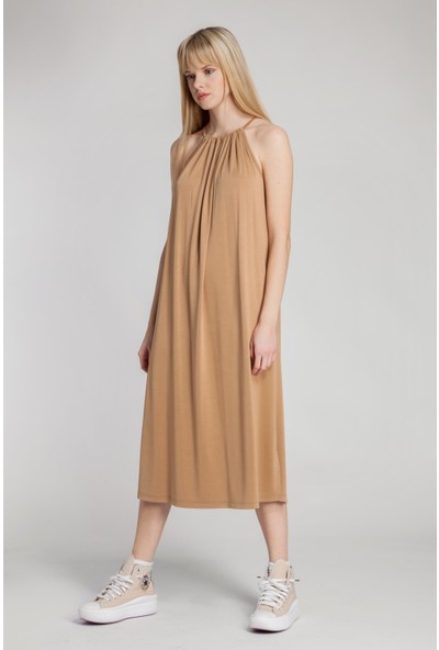 Bexy Agostina - Haki Cupro Elbise | 160512-1 Bexy Agostina - Haki Cupro Elbise | 160512-1