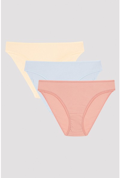 Penti Çok Renkli Think Positive 3lü Slip Külot Penti Çok Renkli Think Positive 3lü Slip Külot