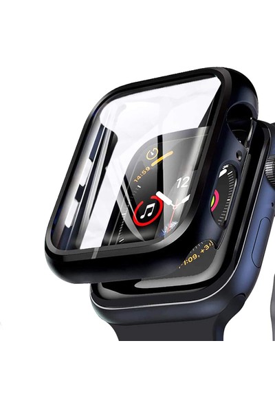 Apple Watch Seri Se 1.2.3.4.5.6.7.nesil 44MM Uyumlu 360 Kasa Koruyucu Temperli Cam Kasa