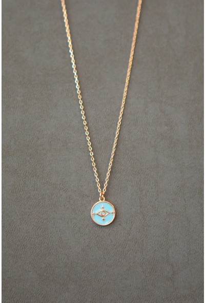 Artisan By Sıla Bacak Mineli Mavi Plaka Göz Kolye Artisan By Sıla Bacak Mineli Mavi Plaka Göz Kolye