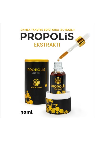 Apayrı Yaşam Propolis Ekstraktı Damla Takviye Edici Gıda 30 ml (Su Bazlı) Apayrı Yaşam Propolis Ekstraktı Damla Takviye Edici Gıda 30 ml (Su Bazlı)