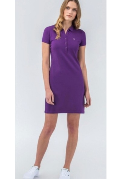 Lacoste Polo Yaka Mor Renk Kadın Elbise
