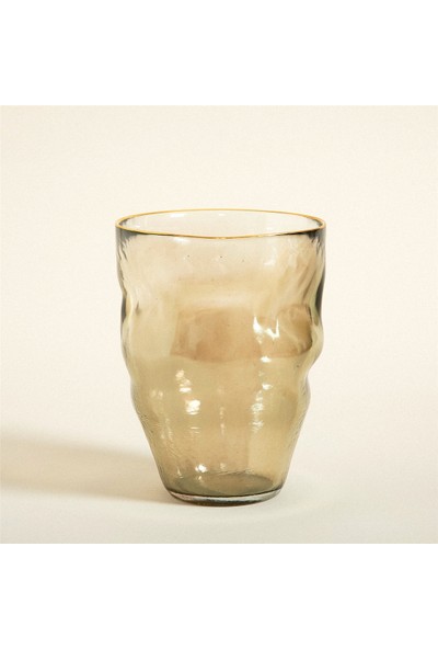 Chakra Bilbao Vazo 22 cm Kahve/altın