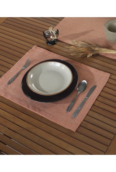 Wellstil 4'lü Düz Renkli Keten Amerikan Servisi 35X45 Wellstil 4'lü Düz Renkli Keten Amerikan Servisi 35X45