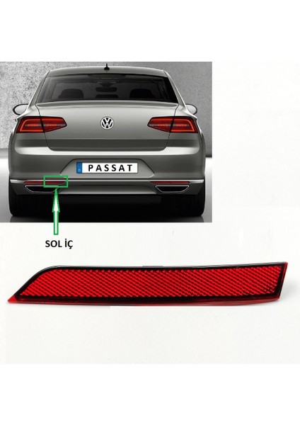 Pelit Otomotiv Passat B8 Sol Iç Tampon Reflektörü 3G0945103A Fiyatı