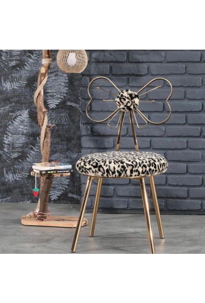 EKG Concept Kelebek Sandalye Leopar Peluş