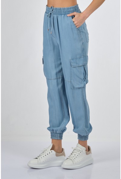 Doop Cepli Lastikli Paça Yüksek Bel Lastikli Lacivert Kadın Pantolon 22YPNT8211 Doop Cepli Lastikli Paça Yüksek Bel Lastikli Lacivert Kadın Pantolon 22YPNT8211