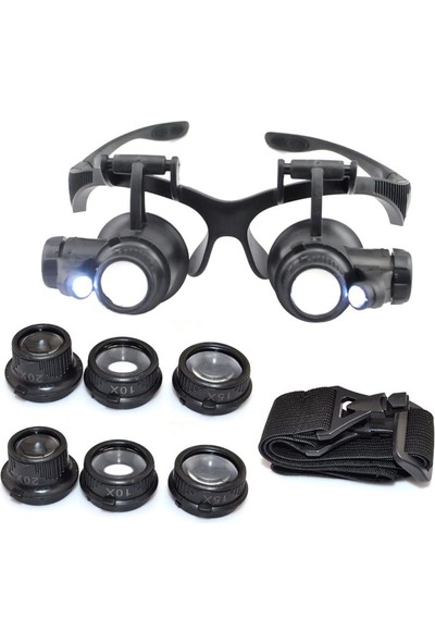 Best NO.9892G Gözlük Tipi Büyüteç Led'li 10X 15X 20X 25X