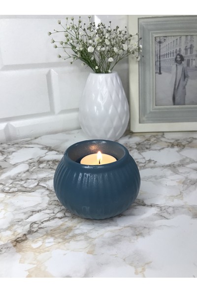 bebekokusu Mia Dekoratif Tealight Mumluk Petrol Mavi
