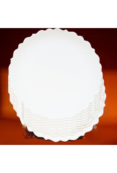 10 Lu 18CM Bisküvi Düz Rölyefli Tabak