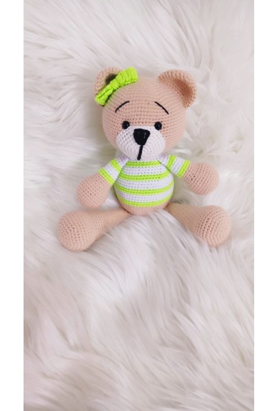 Toys City Sevimli Yeşil Ayıcık Amigurumi Organik Oyuncak