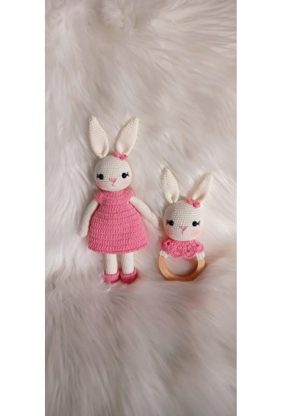 Toys City Pembe Kız Tavşancık Seti Amigurumi Organik Oyuncak Toys City Pembe Kız Tavşancık Seti Amigurumi Organik Oyuncak
