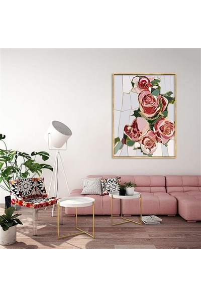 Tablo Plus Abstract Pink Roses Yağlı Boya Dokulu Tablo Tablo Plus Abstract Pink Roses Yağlı Boya Dokulu Tablo