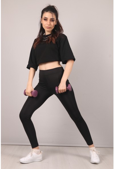 Modawoo Yüksel Bel Toparlıyıcı Siyah Tayt