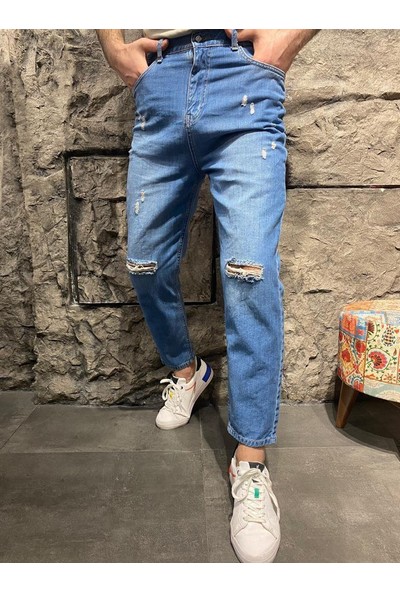 Moox Denim Yırtık Detaylı Erkek Jean Pantolon - Açık Mavi Açık Mavi - 31 Moox Denim Yırtık Detaylı Erkek Jean Pantolon - Açık Mavi Açık Mavi - 31