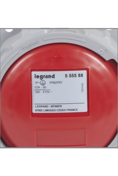 Legrand 5 x 63 A Sıva Altı Trifaze Priz IP67 Legrand 5 x 63 A Sıva Altı Trifaze Priz IP67