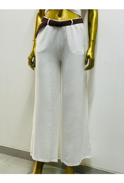 Bol Paça Hasır Kemerli Ayrobin Bayan Pantolon --2020-751 Bol Paça Hasır Kemerli Ayrobin Bayan Pantolon --2020-751