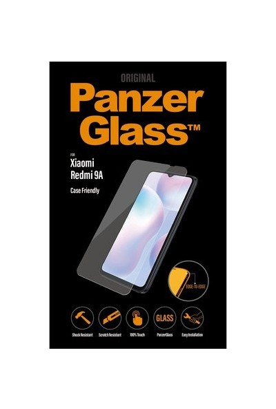 Panzerglass - Xiaomi Redmi 9A Için Kılıf Dostu Temperli Cam, Siyah Panzerglass - Xiaomi Redmi 9A Için Kılıf Dostu Temperli Cam, Siyah