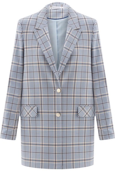 Perspective Laurenas Erkek Yaka Ekose Desenli Mavi Ceket Perspective Laurenas Erkek Yaka Ekose Desenli Mavi Ceket