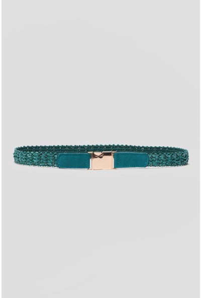 Perspective Hasır Örgülü Lastikli Yeşil Kemer 0208 Perspective Hasır Örgülü Lastikli Yeşil Kemer 0208