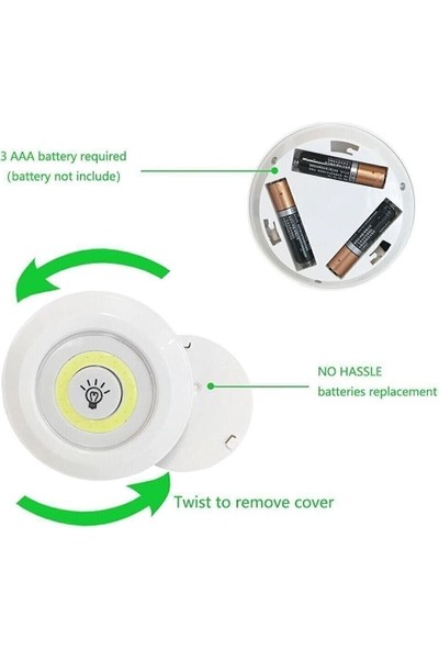 Rucas Uzaktan Kumandalı 3 Lü Spot LED Lamba Kablosuz Pilli Işıldak Dolap Işığı Mutfak Rafı Işığı Rucas Uzaktan Kumandalı 3 Lü Spot LED Lamba Kablosuz Pilli Işıldak Dolap Işığı Mutfak Rafı Işığı