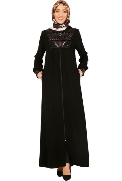Moda Twins Pul Payetli Ferace Siyah Moda Twins Pul Payetli Ferace Siyah