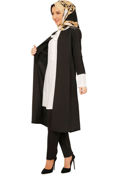 Moda Twins Incili Ikili Takım Siyah