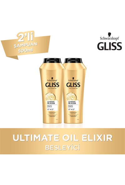 Gliss Ultimate Oil Elixir Şampuan 500 Ml X 2 Adet Gliss Ultimate Oil Elixir Şampuan 500 Ml X 2 Adet