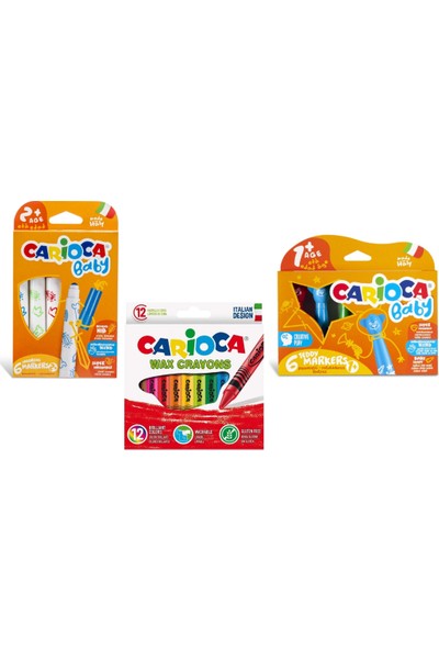 Carioca 12'li Pastel ve 12'li Keçeli Boya Seti Carioca 12'li Pastel ve 12'li Keçeli Boya Seti