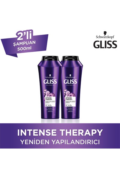 Gliss Intense Therapy Şampuan 500 Ml X 2 Adet Gliss Intense Therapy Şampuan 500 Ml X 2 Adet