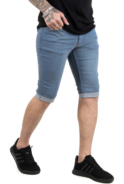 Deepsea Erkek Beş Cep Likralı Düğmeli Slim Fit Kot Kapri 2014157 Deepsea Erkek Beş Cep Likralı Düğmeli Slim Fit Kot Kapri 2014157