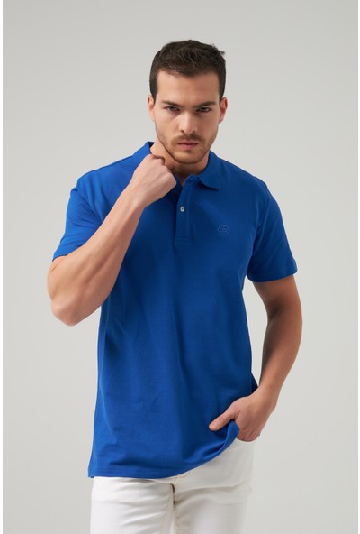 D'S Damat Regular Fit Saks Mavi Pike Dokulu T-Shirt