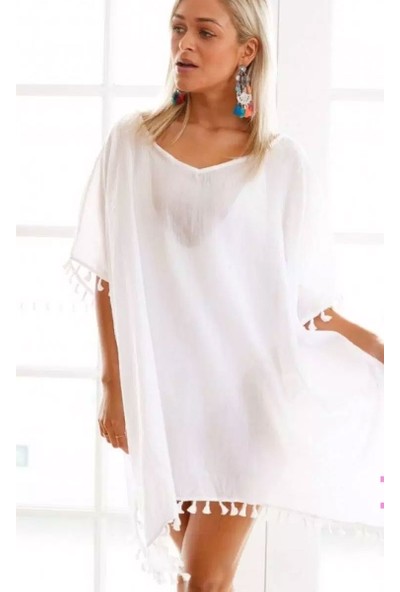 Savage Şık Beyaz Pareo