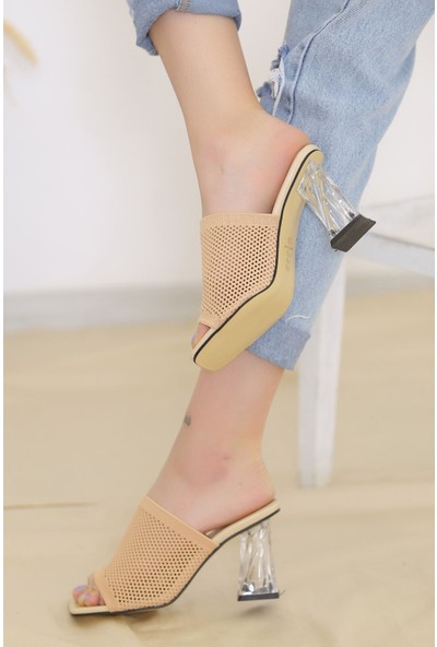 Aygi 7 cm Topuklu Terlik Pudra