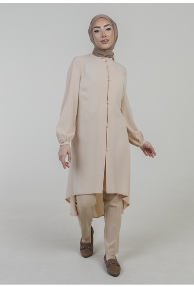 SETRMS Bej Asimetrik Kesim Dökümlü Tunik 2224119