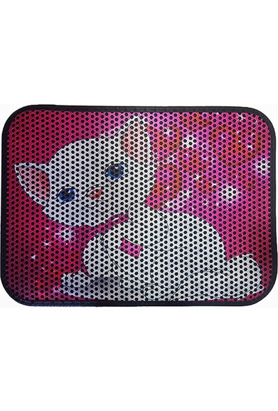 Umi Pet Desenli Elekli Kedi Tuvaleti Önü Paspası, Kum Toplayıcı, Yıkanabilir, 60 x 45 cm