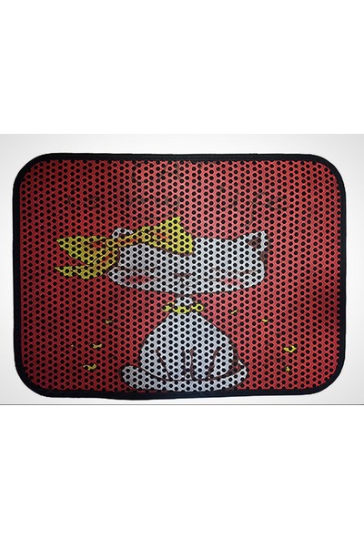 Umi Pet Desenli Elekli Kedi Tuvaleti Önü Paspası, Kum Toplayıcı, Yıkanabilir, 60 x 45 cm