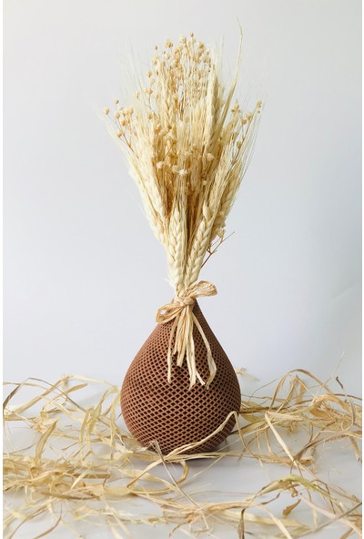 Apricity Dekoratif Damla Tasarım Vazo - Kahverengi