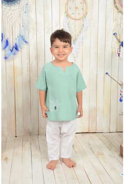 Zeze Mint Yeşil Şalvarlı Takım